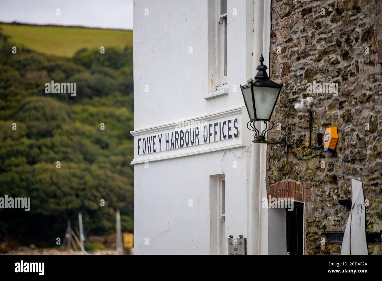 Fowey Harbour Offices in Cornwall Stock Photo - Alamy