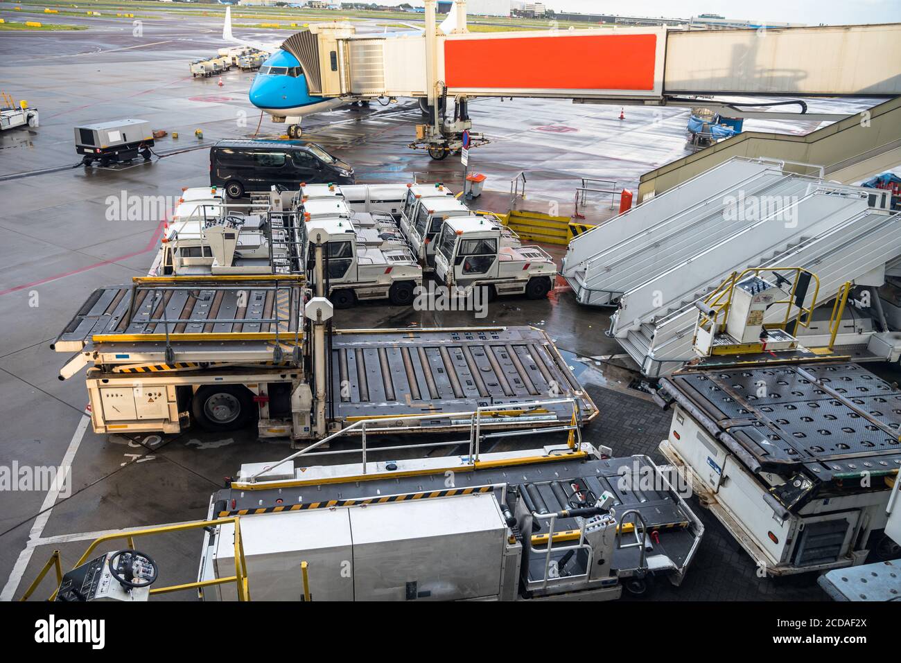 Luggage carts and other equipment for loading and unloading aircrafts ...