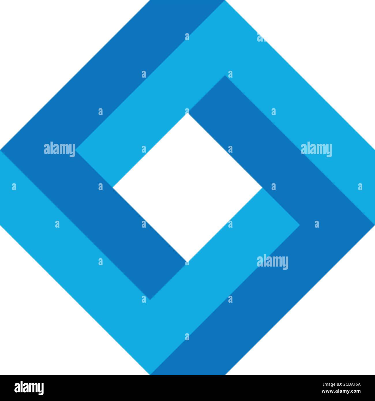 Impossible square icon. Geometric 3D object optical illusion. Vector ...