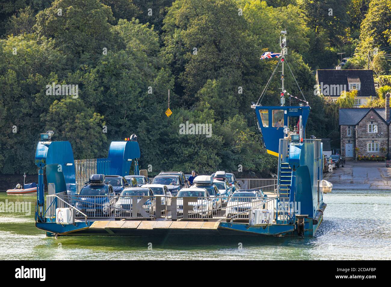 The King Harry Ferry on the River Fal in Cornwall, England Stock Photo ...