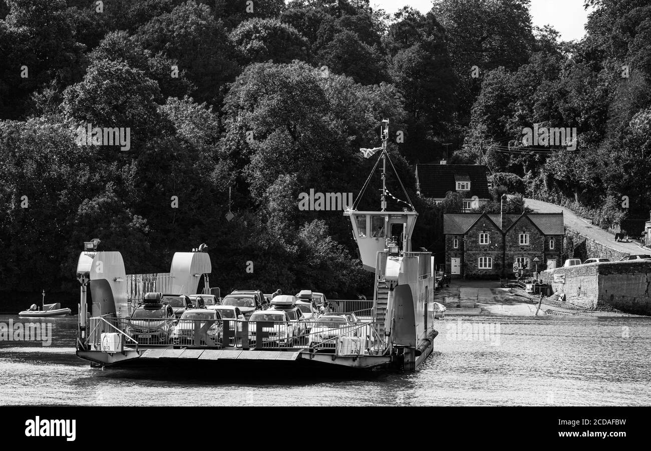 The King Harry Ferry on the River Fal in Cornwall, England Stock Photo ...