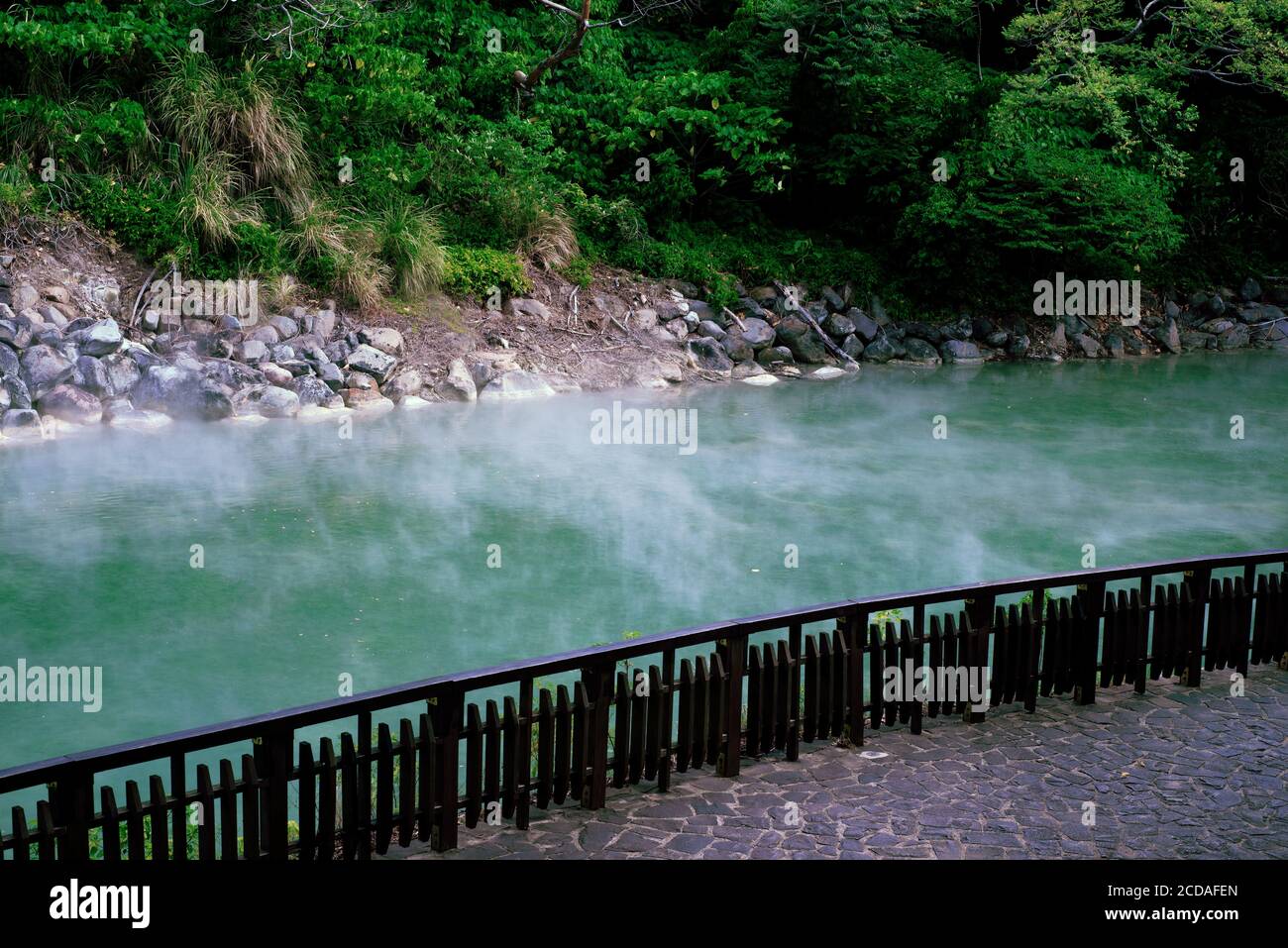 Beautiful shot of a hot spring in Beitou Thermal Valley, Taipei, Taiwan ...