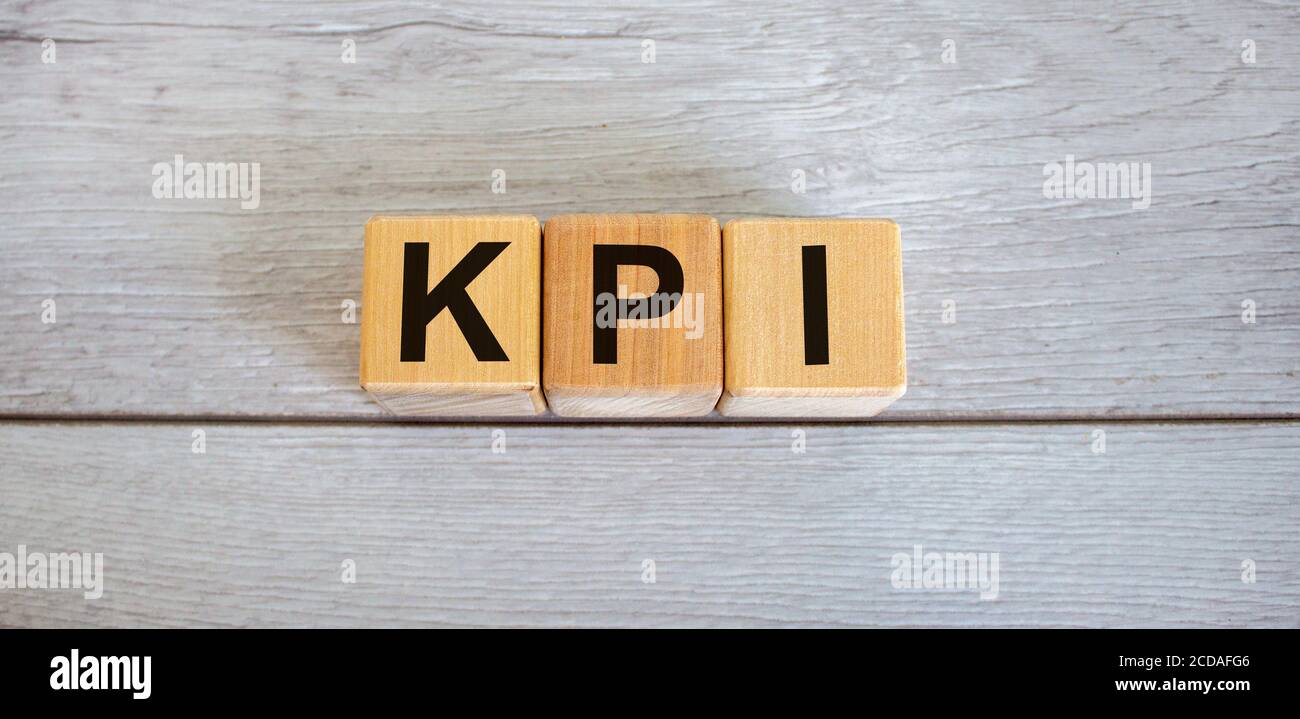 Concept Word Kpi Key Performance Indicator On Cubes On A Beautiful