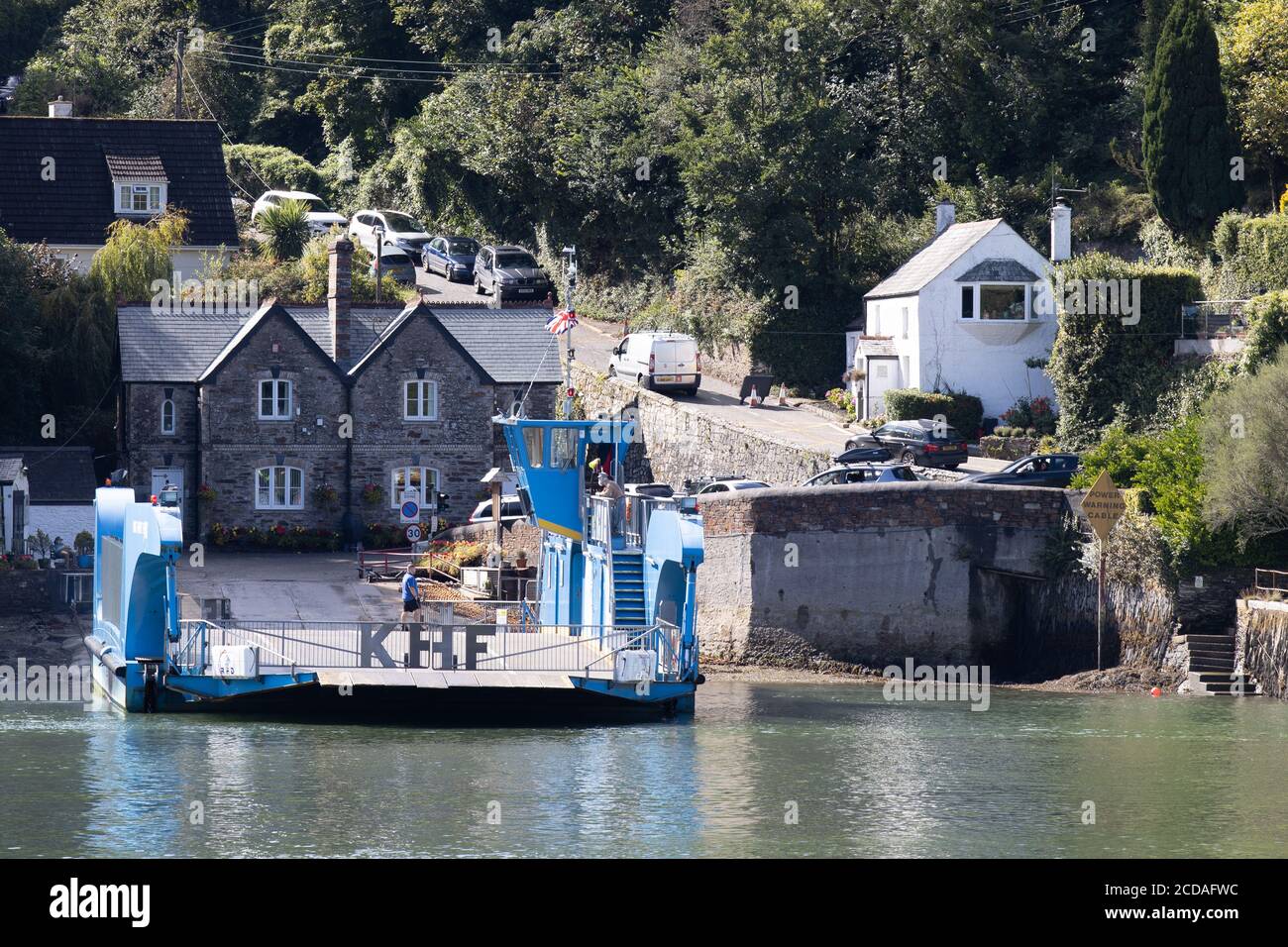 The King Harry Ferry on the River Fal in Cornwall, England Stock Photo ...