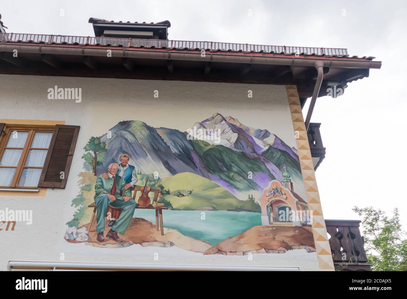 The beautiful city of Mittenwald from Germany and its painted facades ...