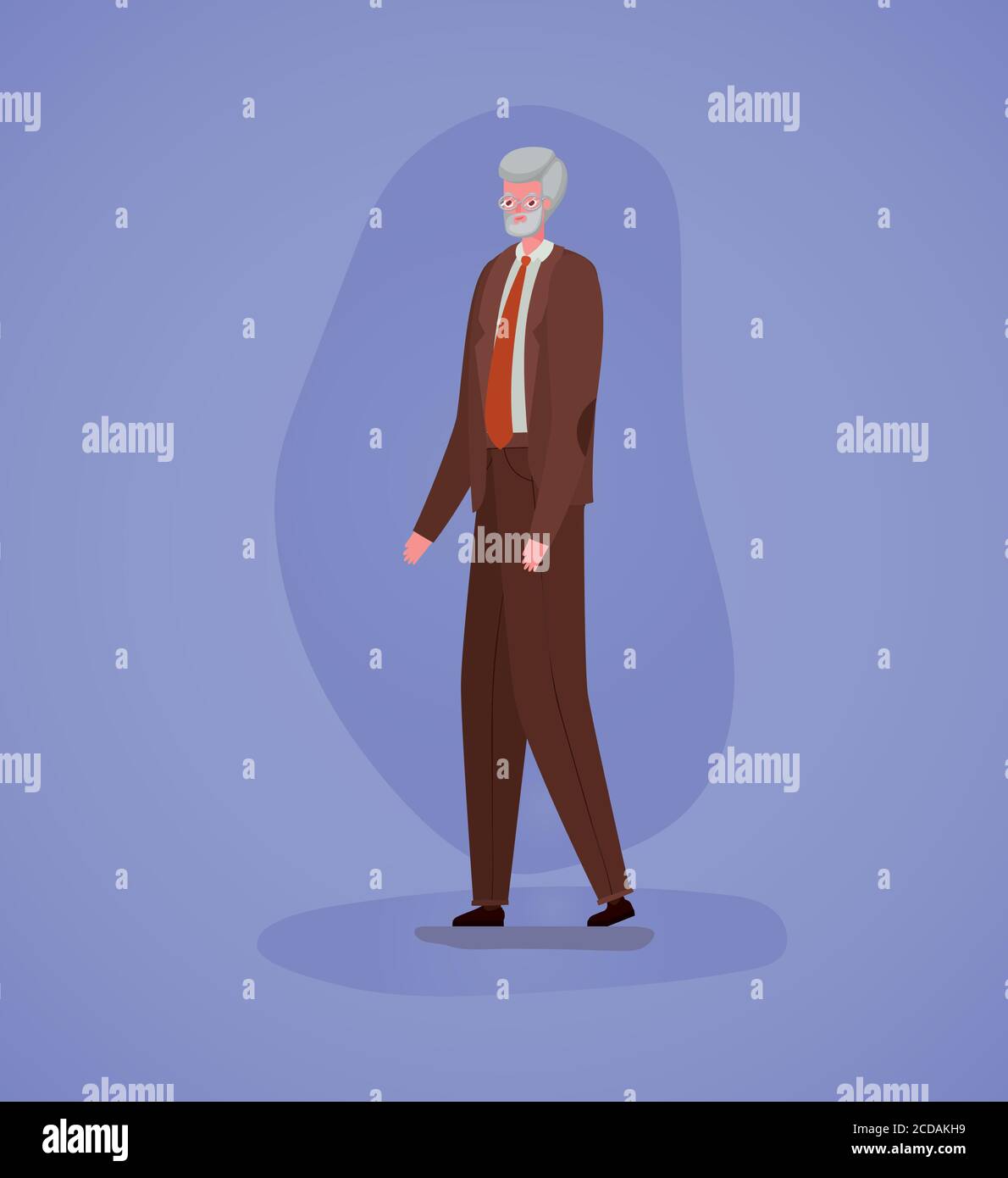 Senior man cartoon on purple background design, grandfather and old ...