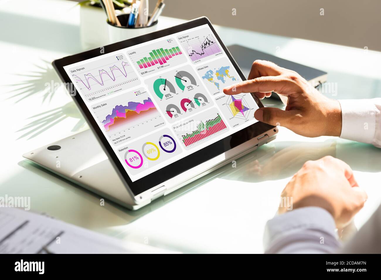 Digital Data Technology. KPI Business Dashboard Technology Stock Photo ...