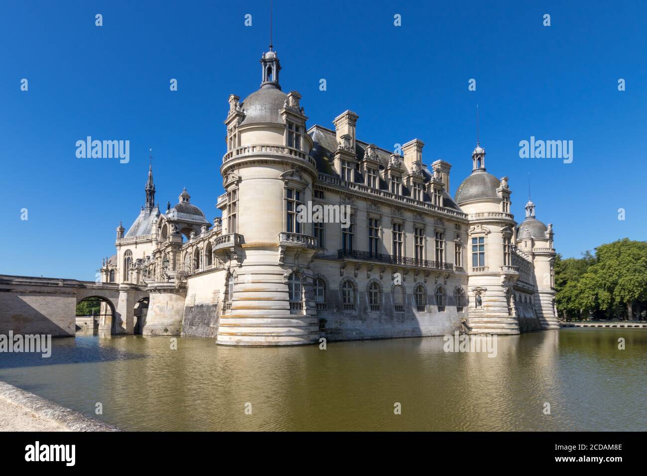Chantilly city with its romantic parks, castle and stables Stock Photo ...
