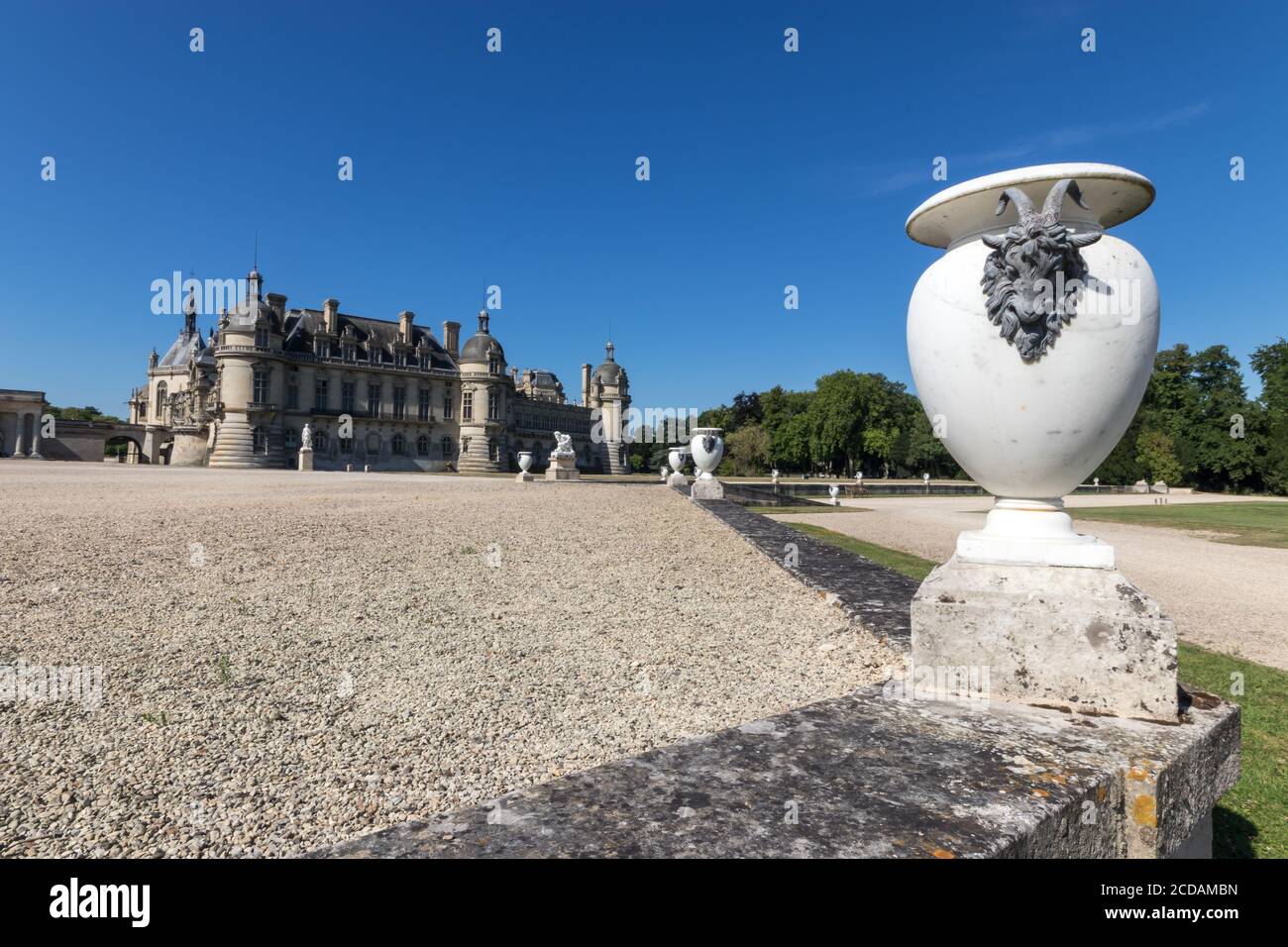 Chantilly city with its romantic parks, castle and stables Stock Photo ...