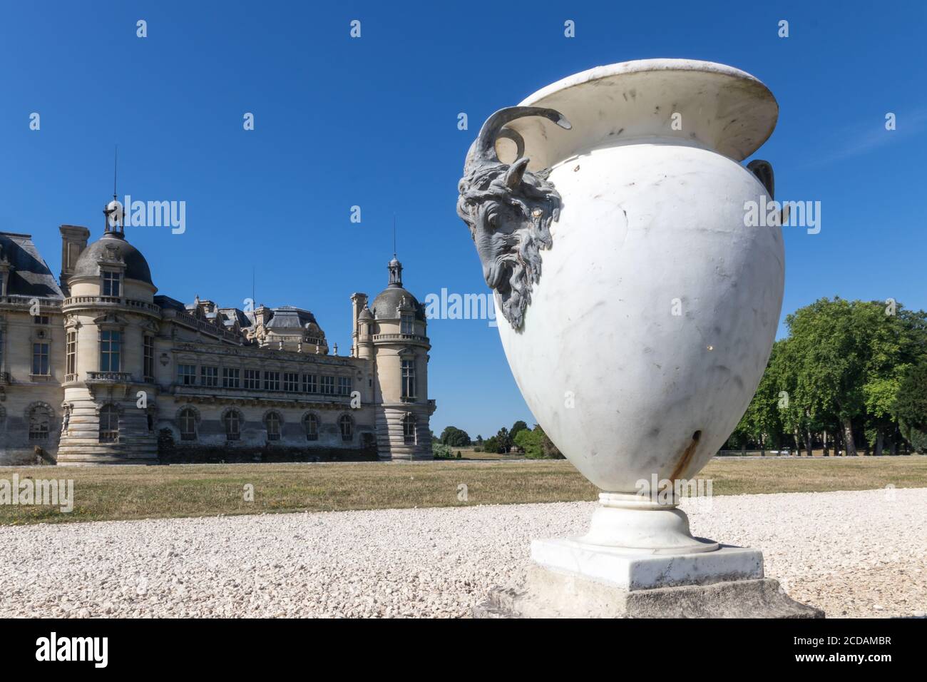 Chantilly city with its romantic parks, castle and stables Stock Photo ...