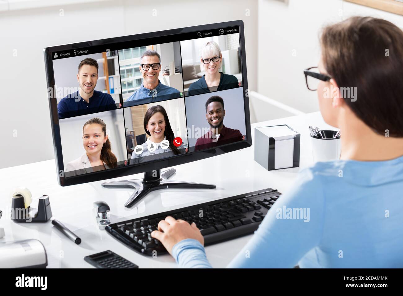 Online Video Conference Web Call. Business Videoconferencing Stock ...