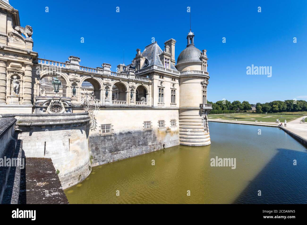 Chantilly city with its romantic parks, castle and stables Stock Photo ...
