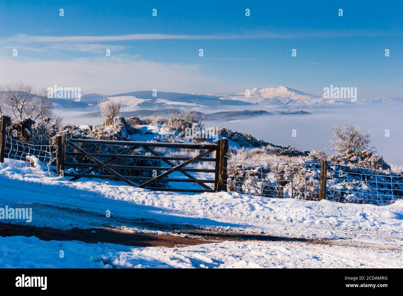 Sunrise, early morning snowy scene from Sarnau looking towards the ...