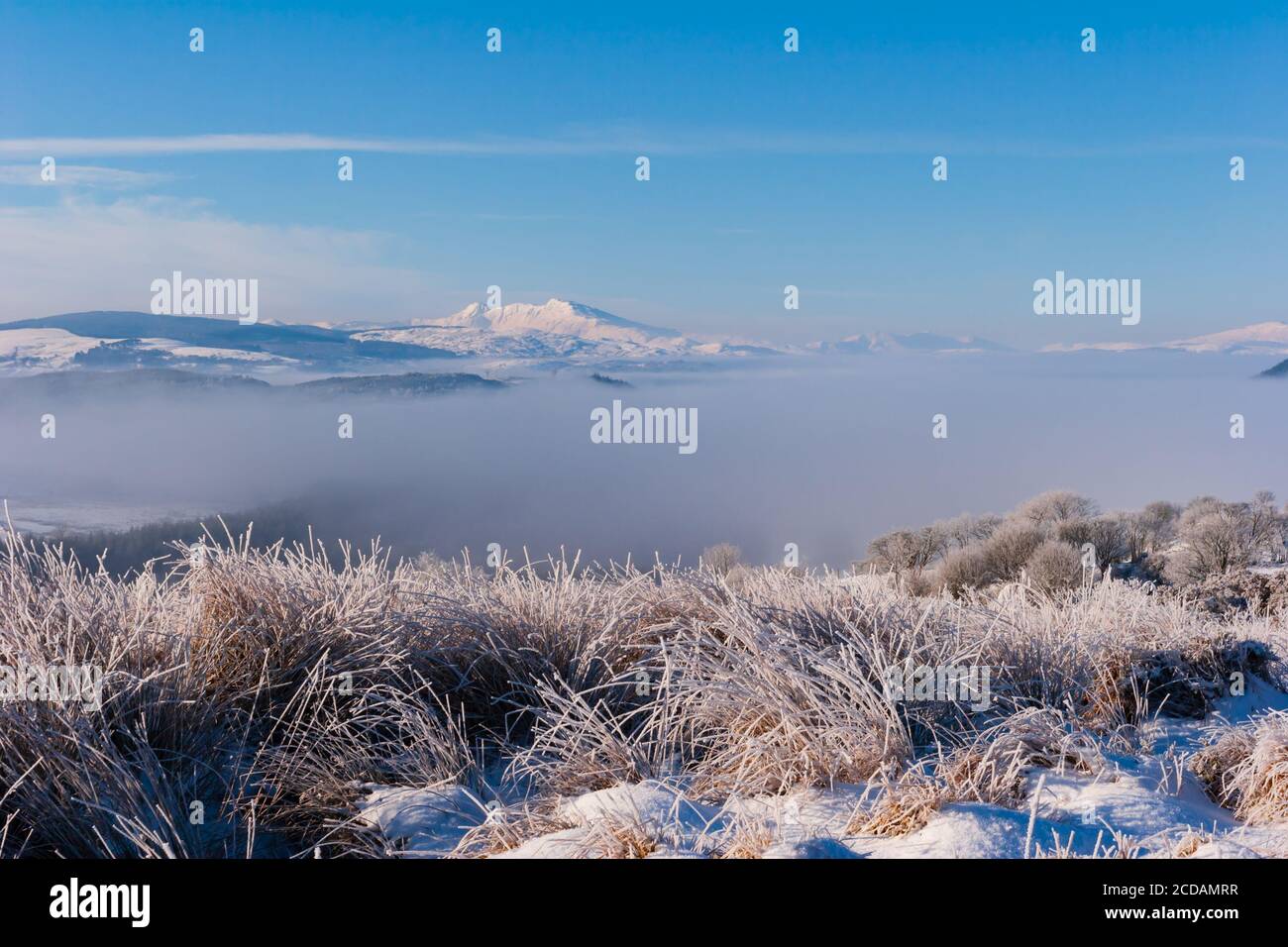 Sunrise, early morning snowy scene from Sarnau looking towards the ...