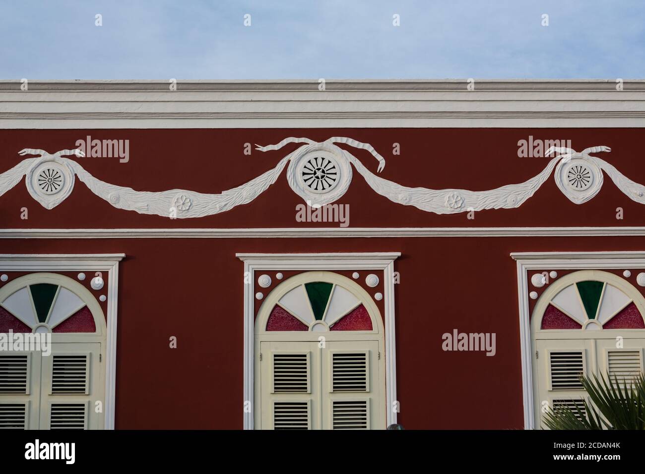 Detail of Dutch colonial architecture on an historic home at ...