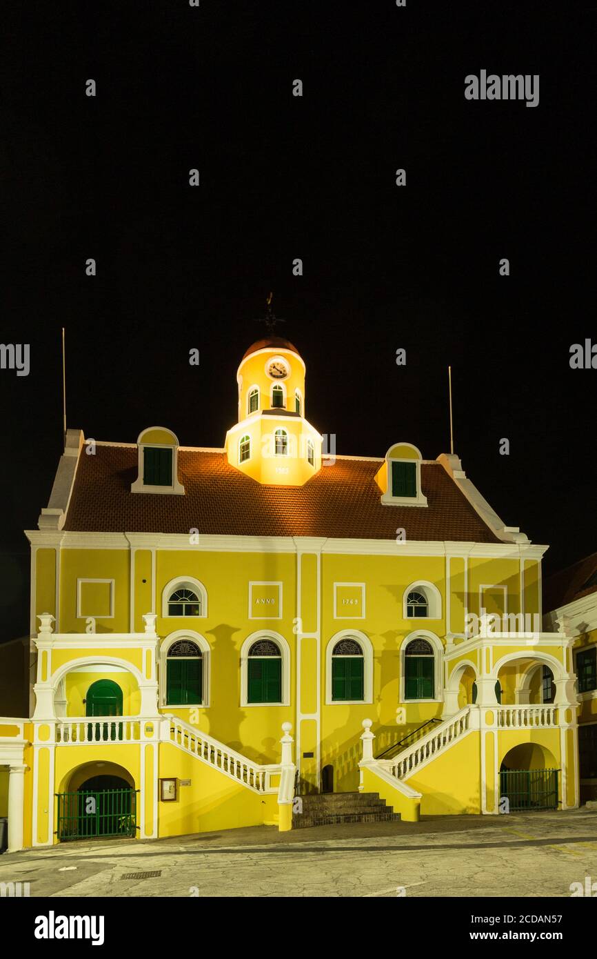 Night view of the Fort Church. Built within the walls of Fort Amsterdam ...