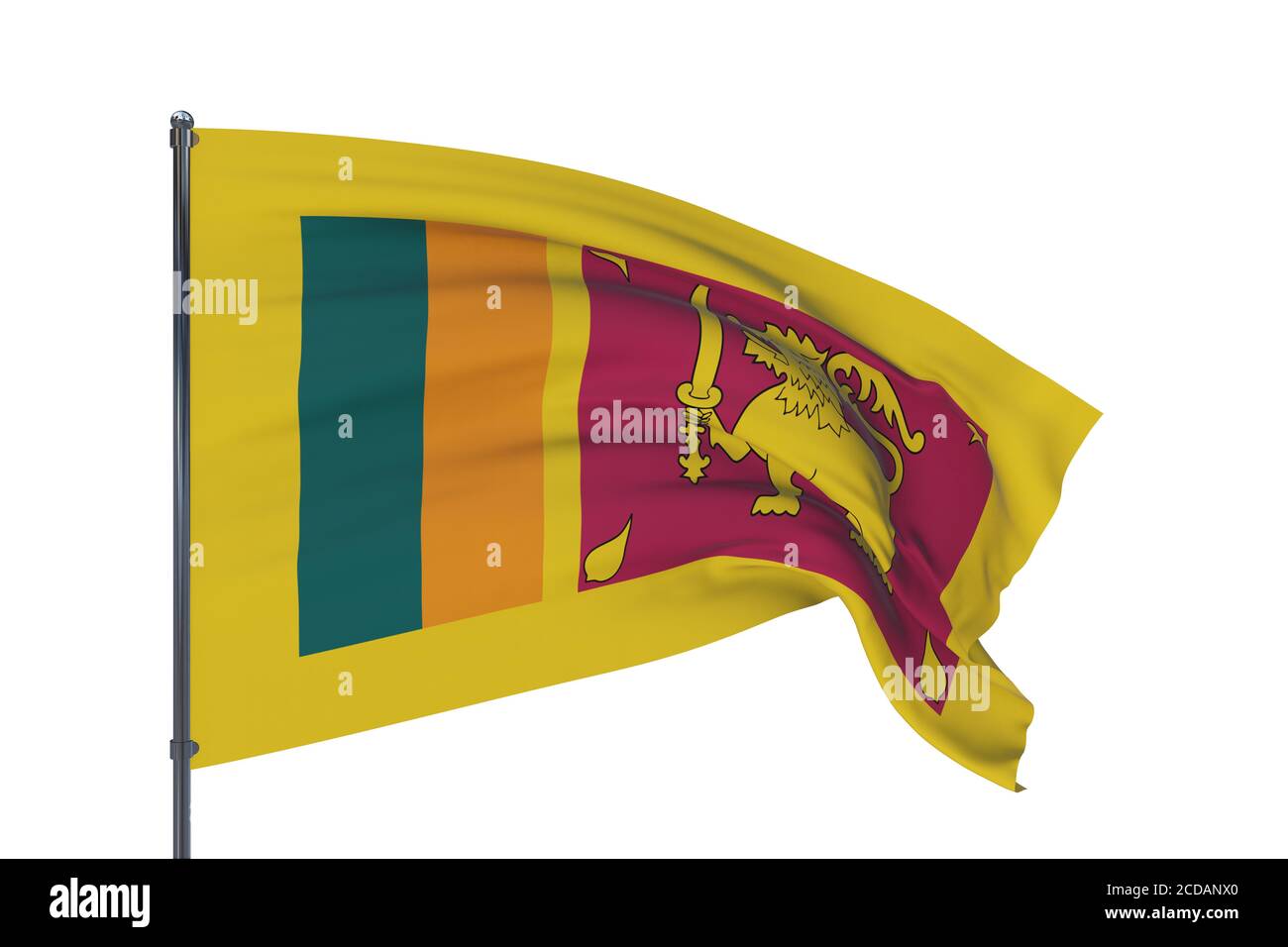3D illustration. Waving flags of the world - flag of Sri Lanka ...