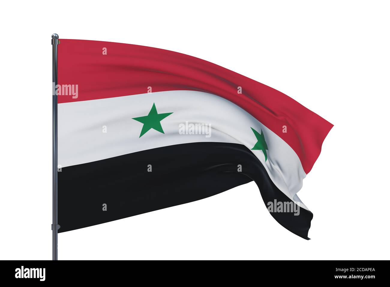 3D illustration. Waving flags of the world - flag of Syria. Isolated on ...