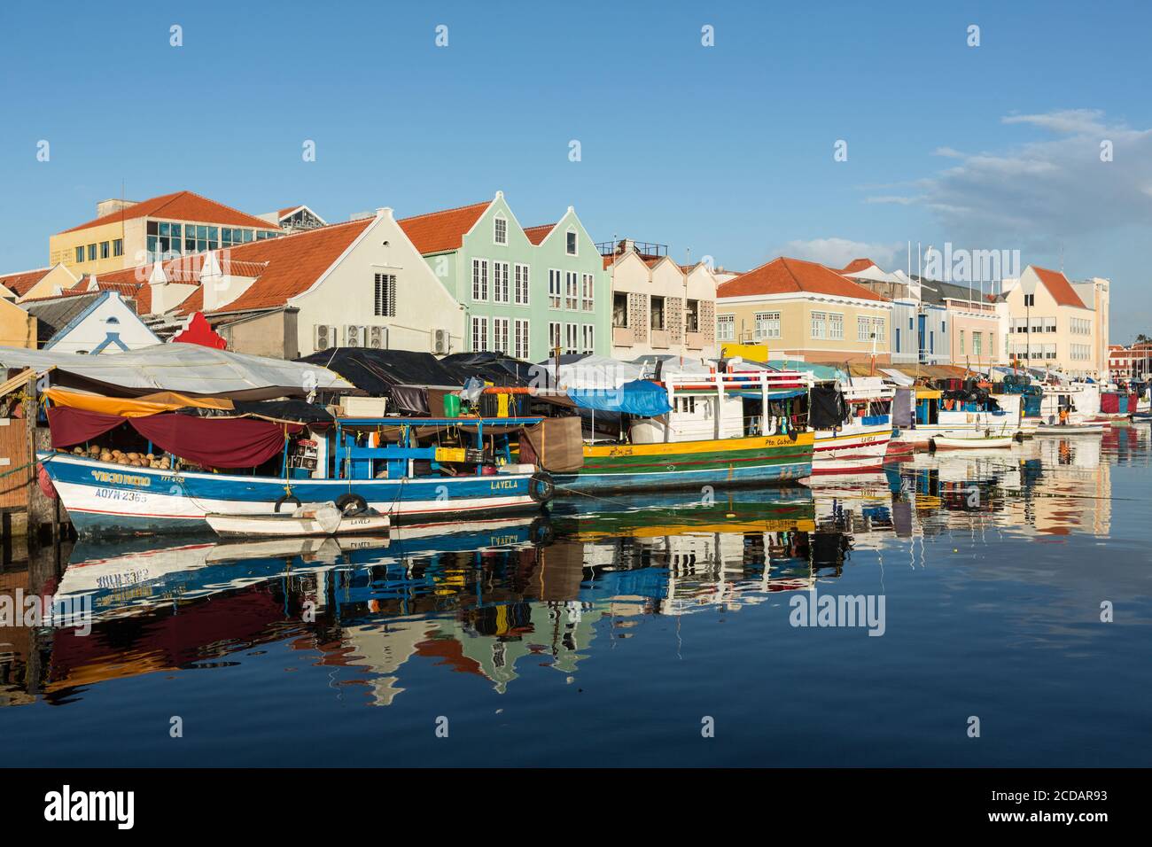 The Floating Market or Drijvende Markt on the Waaigat in the Punda ...