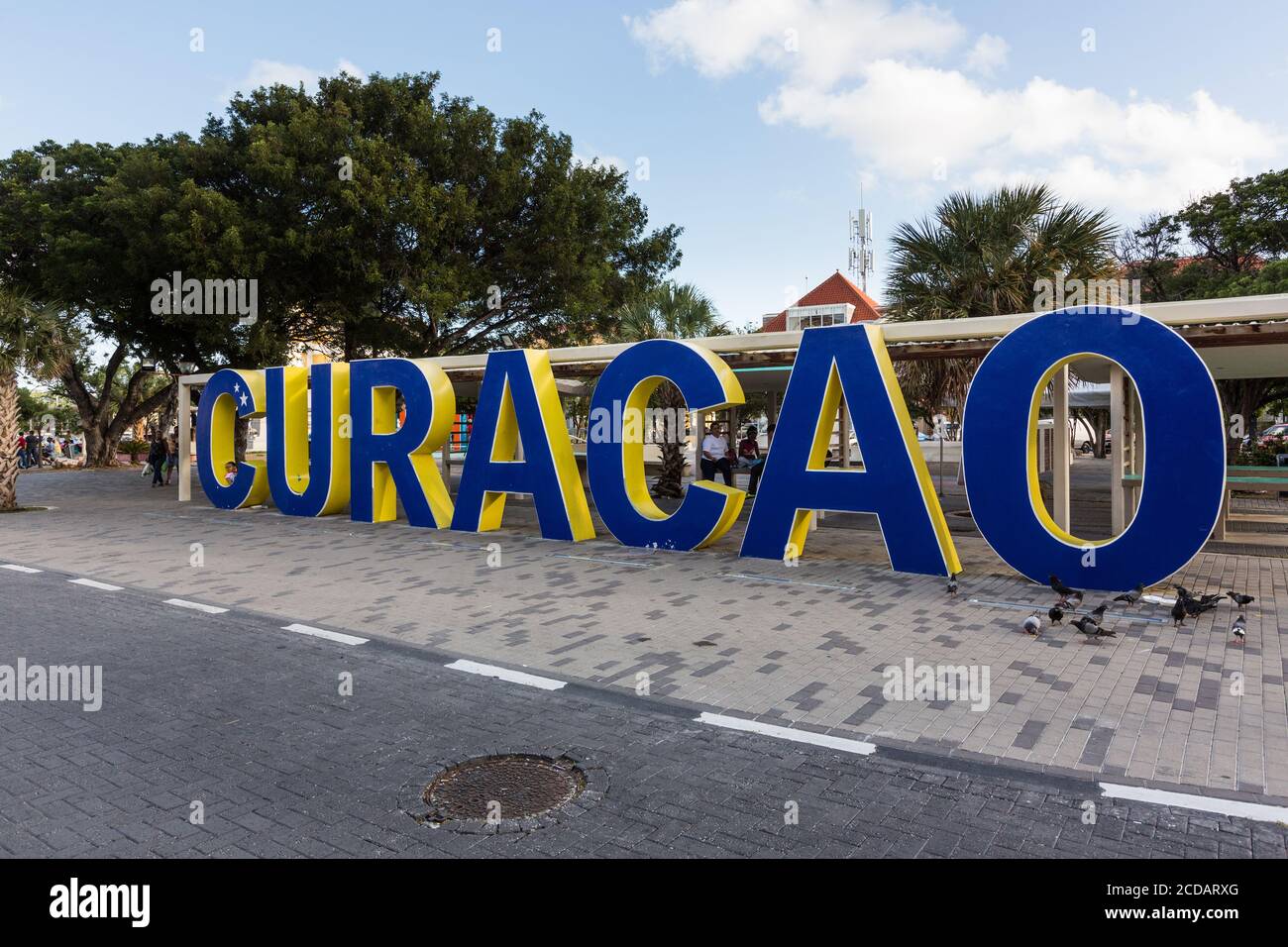 The Curacao Statue in Queen Wilhelmina Park in the Punda section of ...
