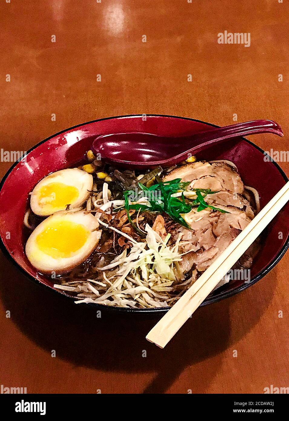 Japanese pasta food concept image. - Traditional japanese pork lamen on ...