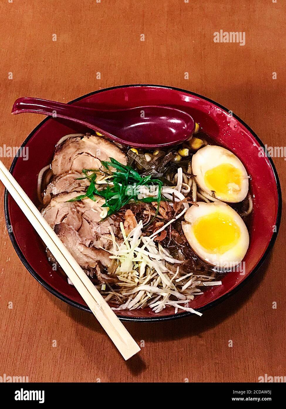 Japanese pasta food concept image. - Traditional japanese pork lamen on ...