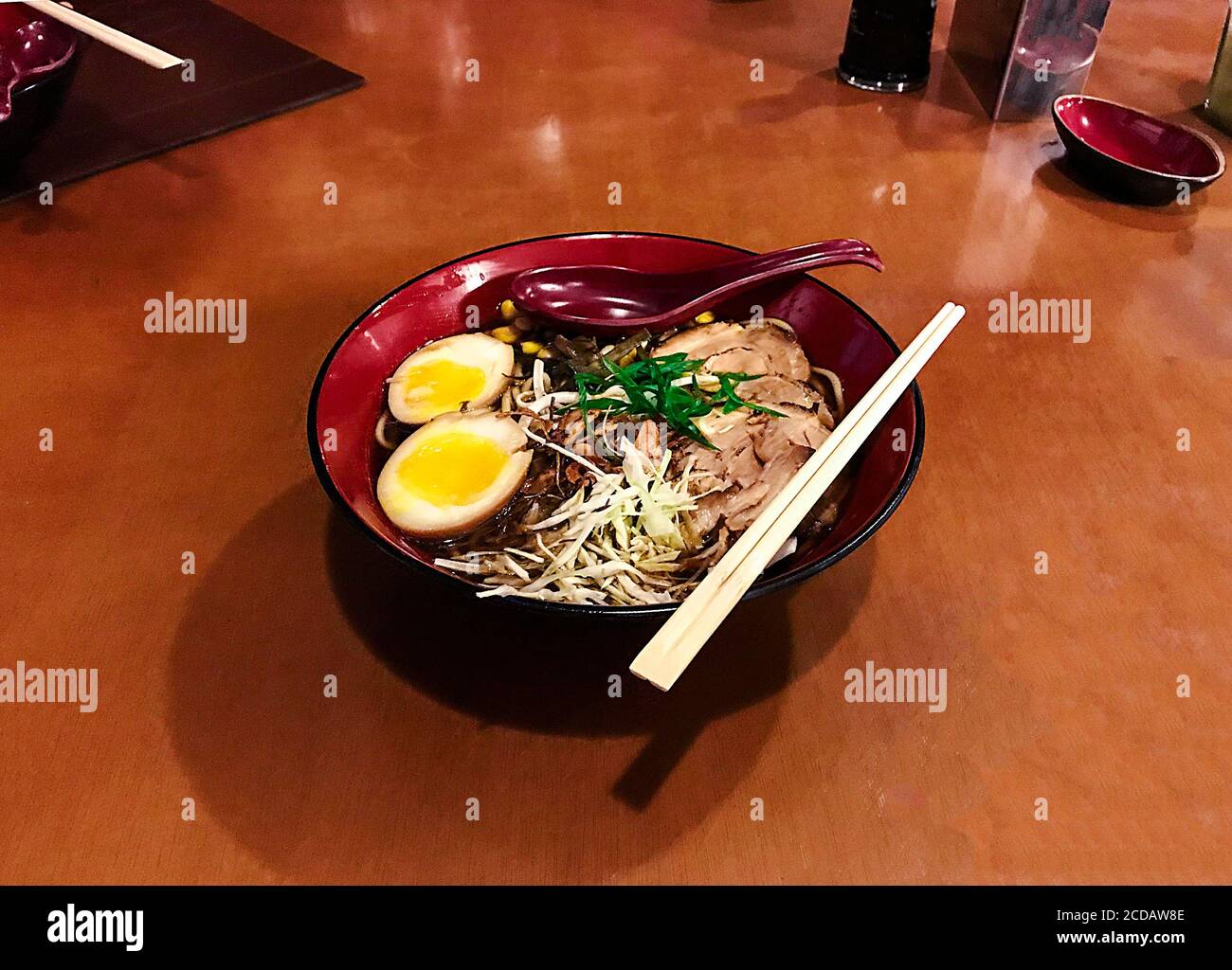 Japanese pasta food concept image. - Traditional japanese pork lamen on ...