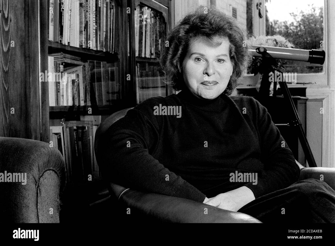 American born journalist and writer Janet Daly photographed at her home ...