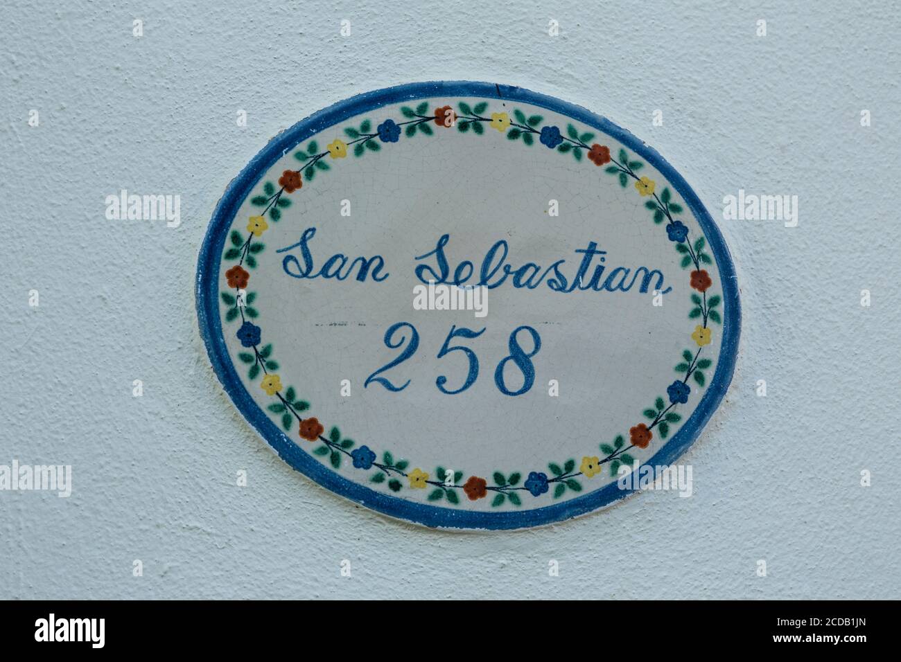Ceramic tile address in the historic colonial city of Old San Juan ...