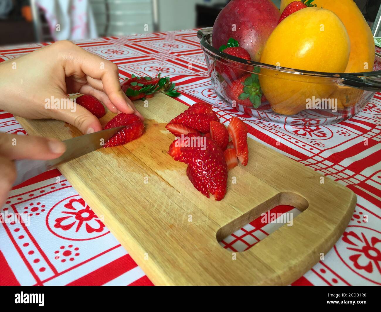 Women hand cutting colorful hi-res stock photography and images - Alamy