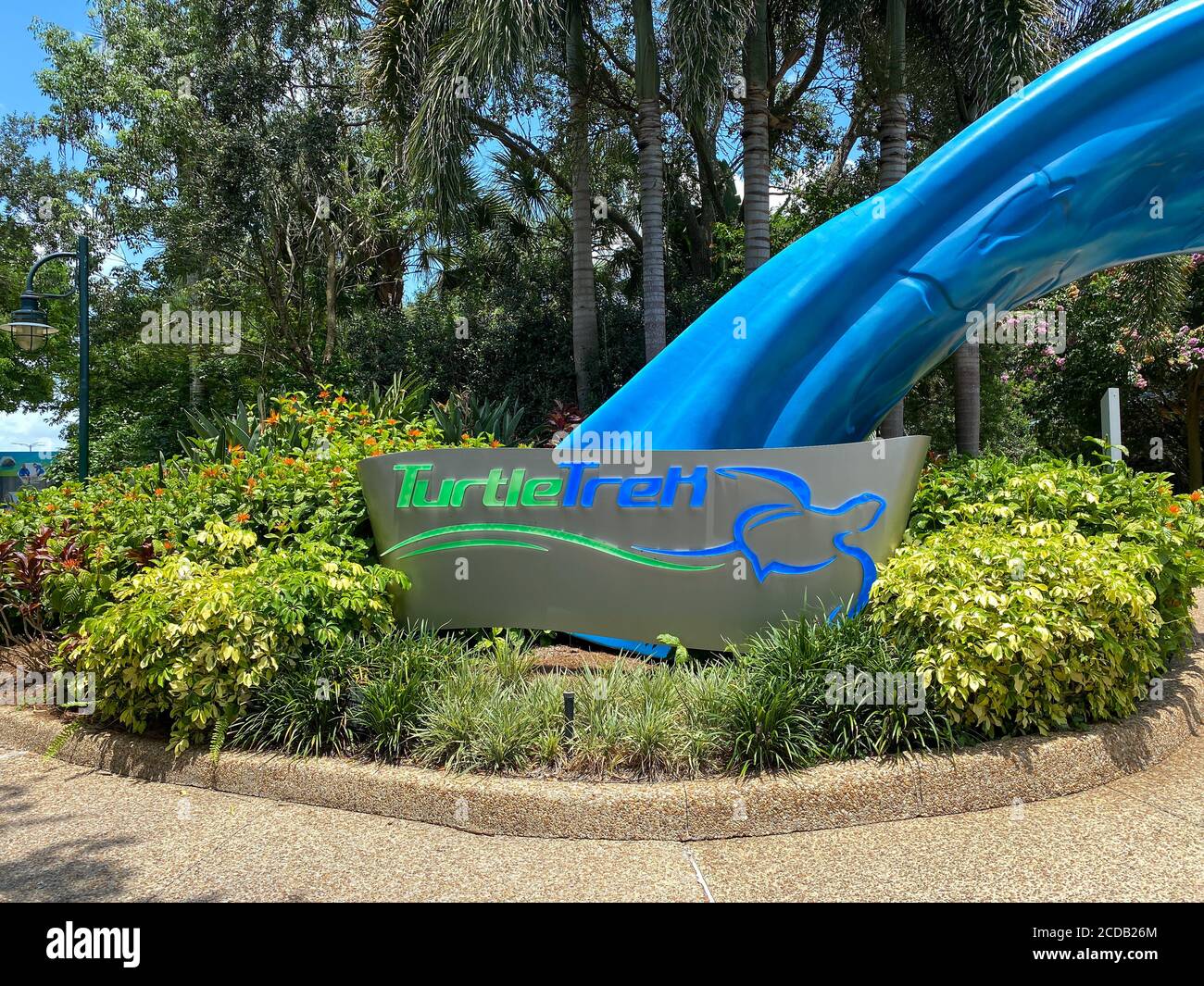 Orlando, FL/USA-7/12/20: The Turtle Trek sign outside the turtle ...
