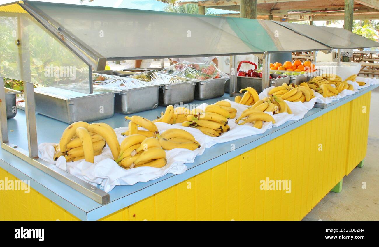 Bananas on a buffet Stock Photo - Alamy