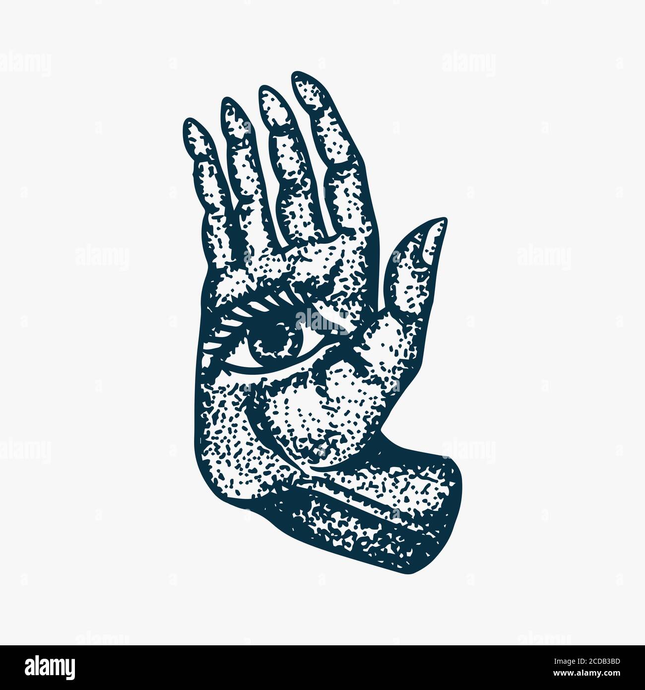 Mystical magic hand. Esoteric or alchemy occult sketch for tattoo. Fate ...