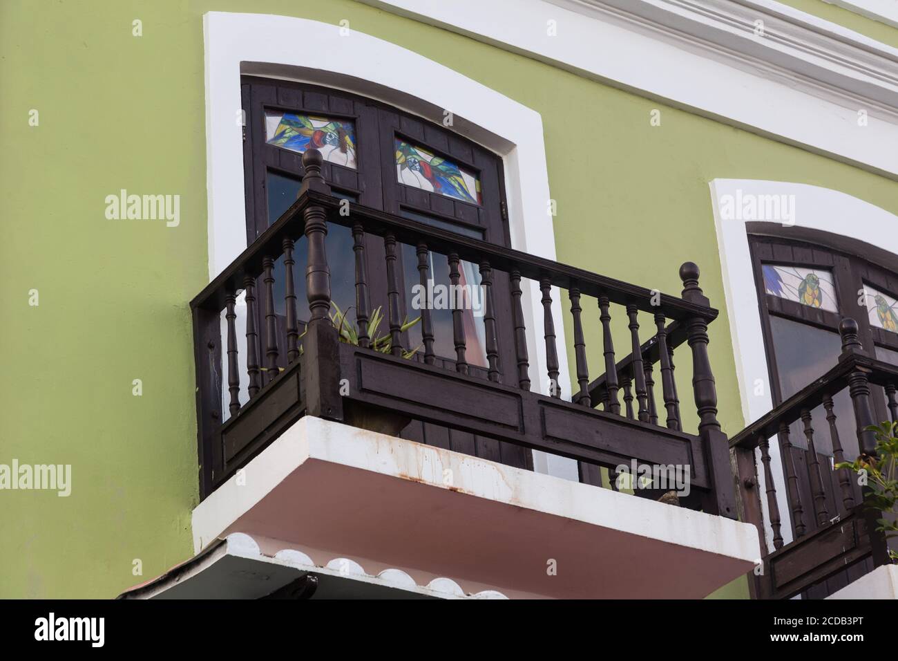 Colorfully painted houses in the historic colonial city of Old San Juan ...