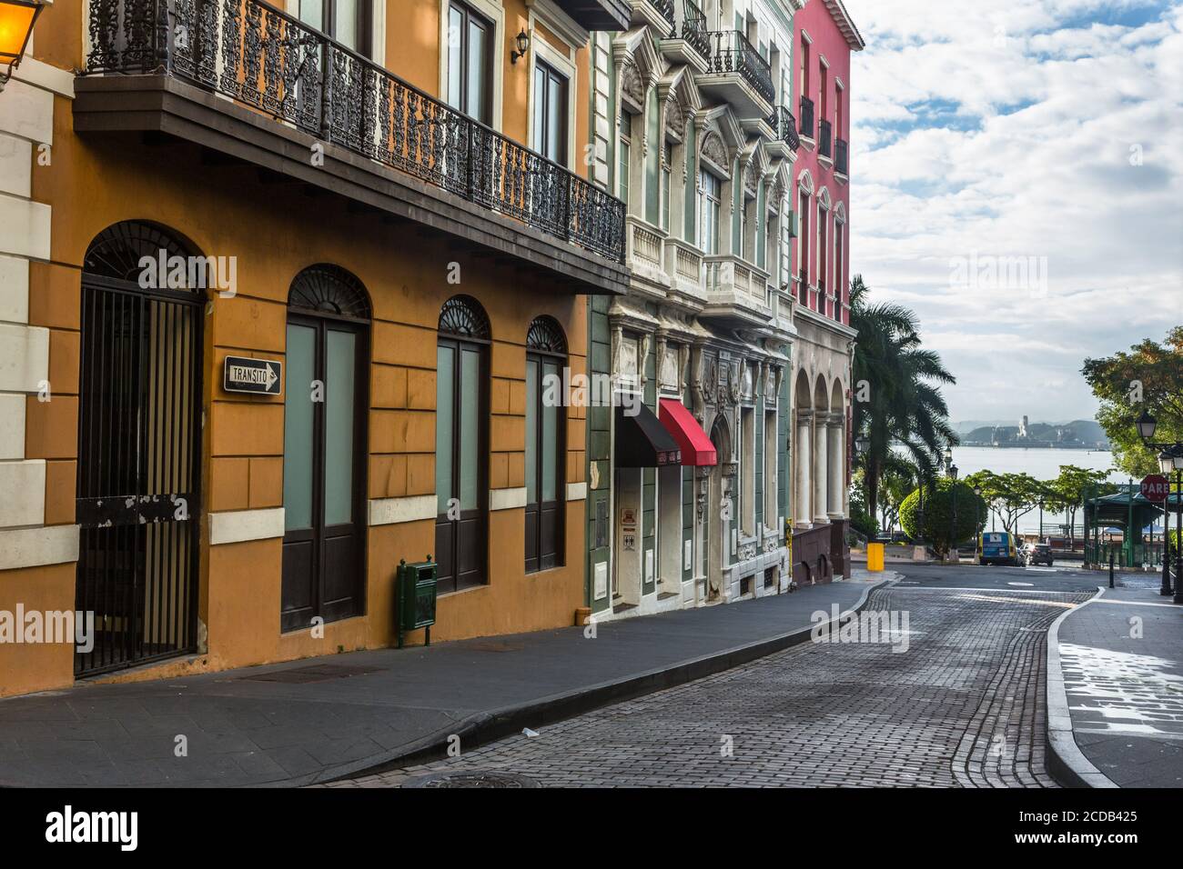 Historic commercial buildings in the colonial city of Old San Juan ...