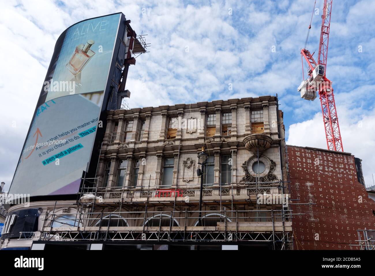 Historical landmark building behind the Piccadilly Lights being ...