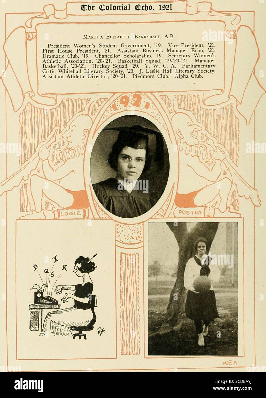 . Colonial Echo, 1921 . Pase 53. Page M Stock Photo - Alamy