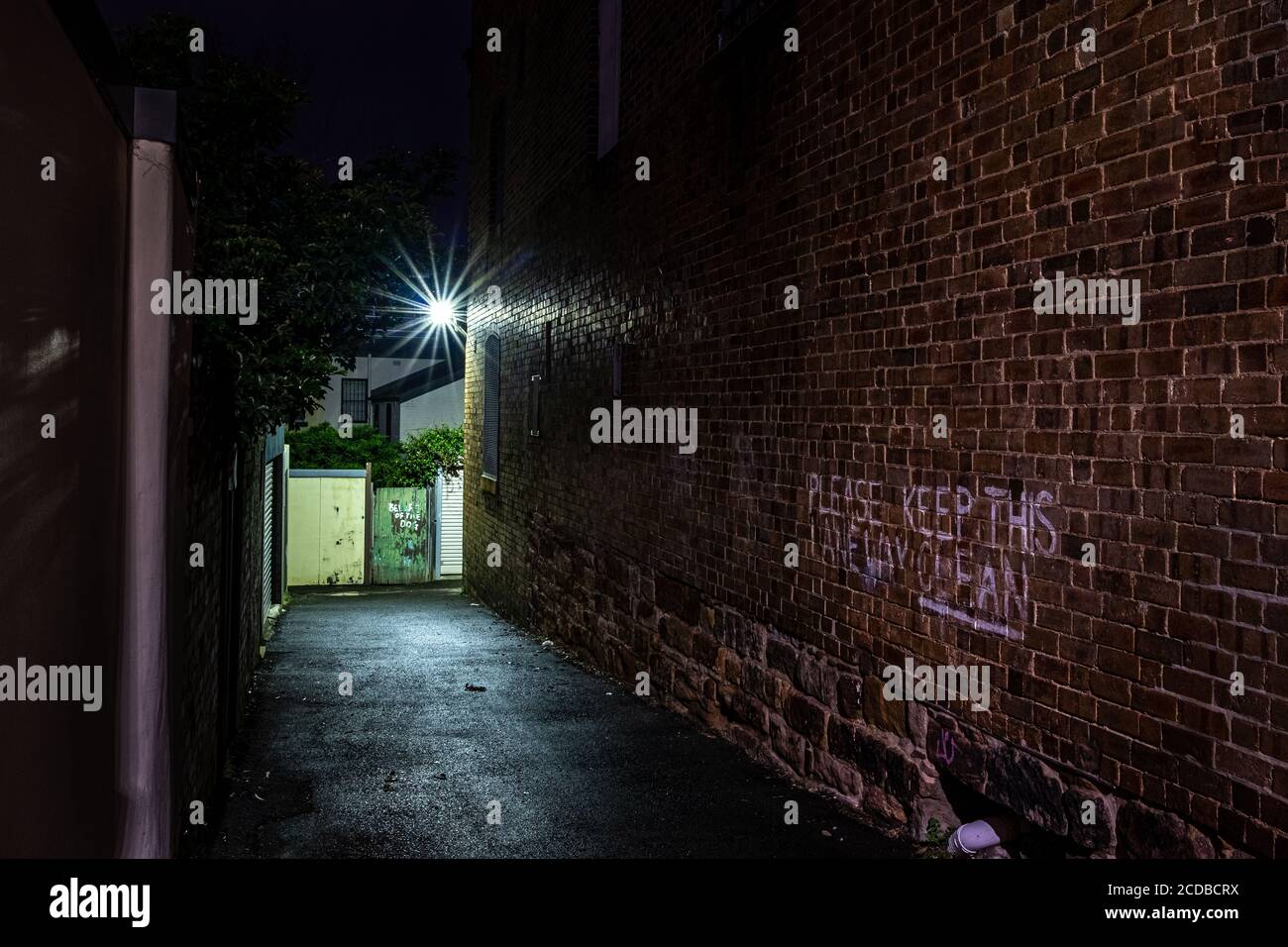 Empty backstreet at night Stock Photo - Alamy