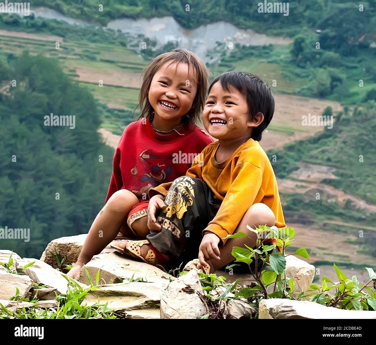 Hmong, cute, highland children, Vietnam Stock Photo - Alamy