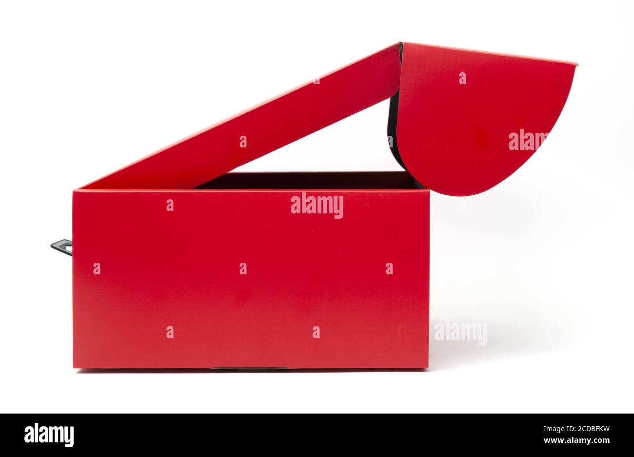 Opened Red cardboard gift box. packaging for shopping and gifts ...