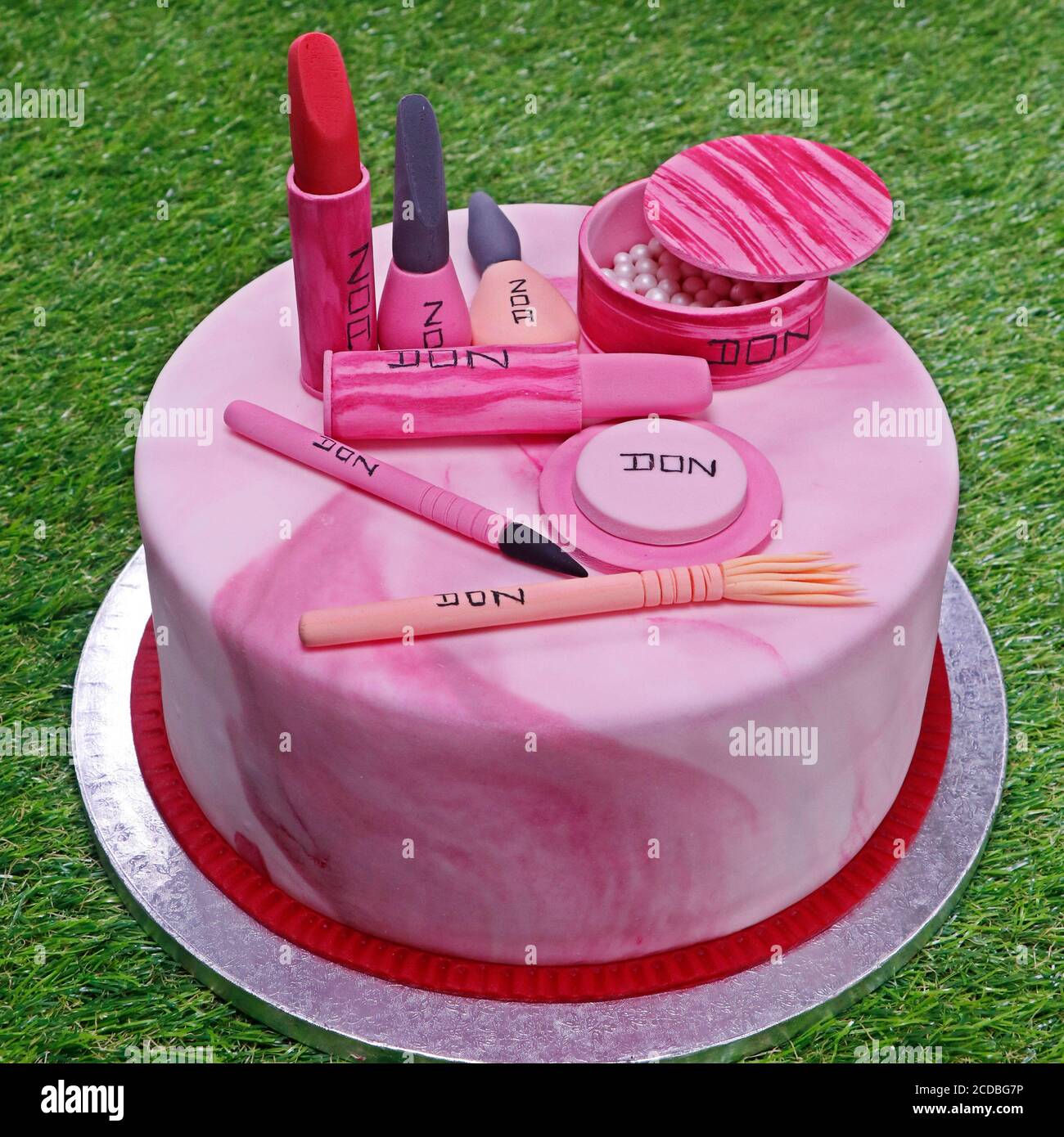 Dubai, United Arab Emirates - August 24, 2020 Designed birthday cake on ...