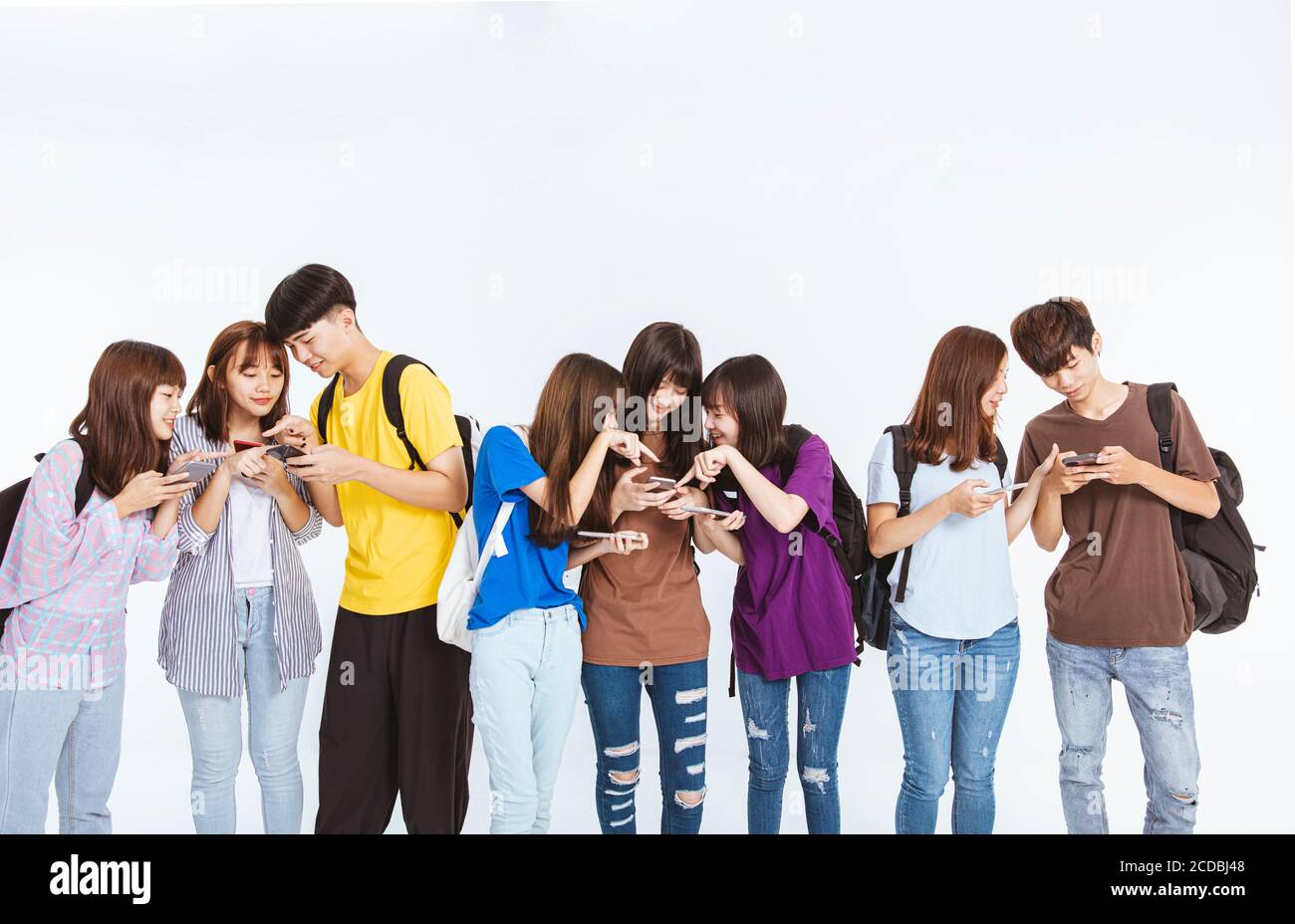 Standing learning education communication watching hi-res stock ...