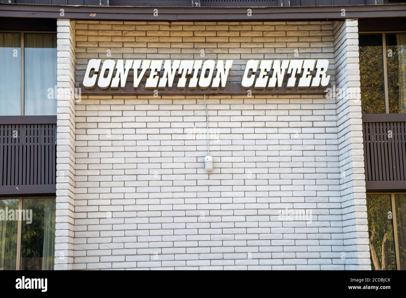 Convention Center sign from the 1970s, vintage, still on an old ...