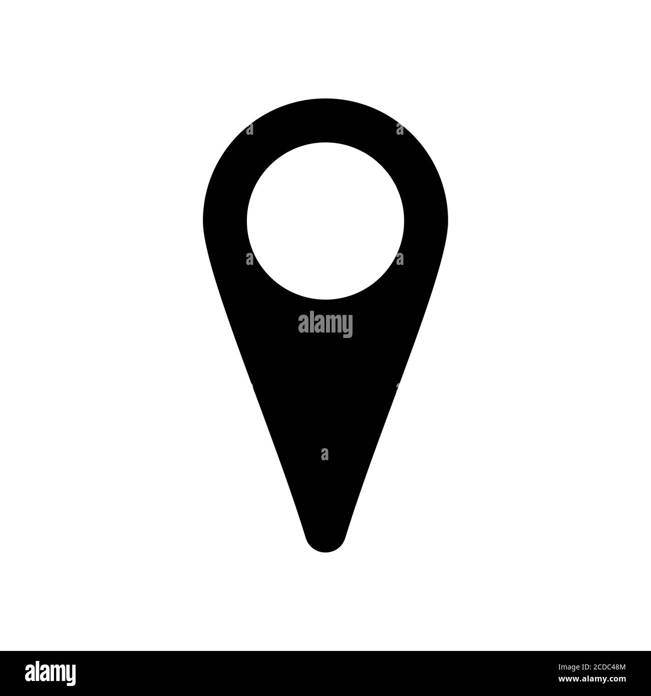 vector illustration pointer in black - icon pin gps maps in isolated ...