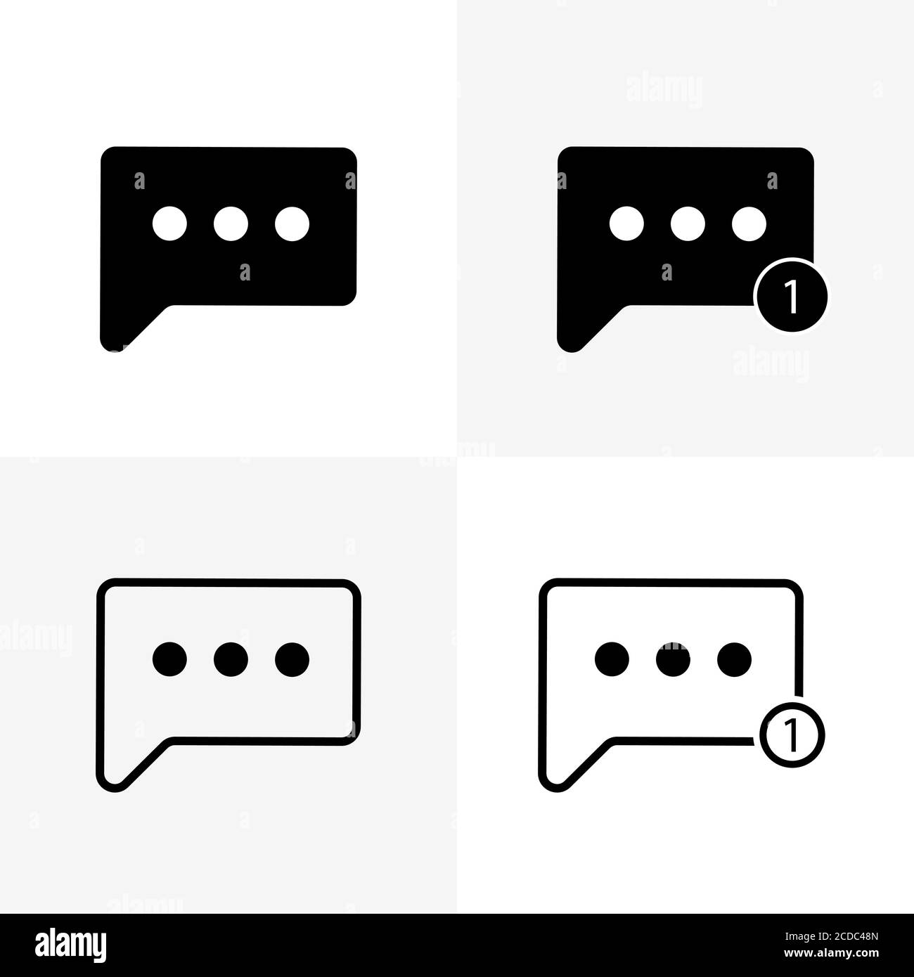 vector illustration icon chat in flat black and line Stock Vector Image ...