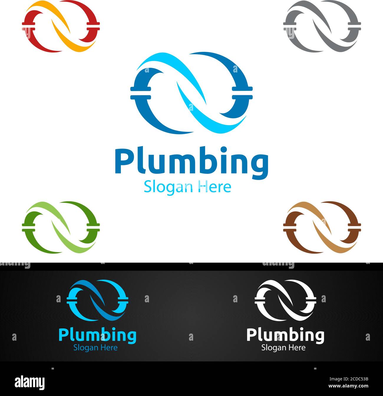 Infinity Plumbing Logo with Water and Fix Home Concept Design Stock ...