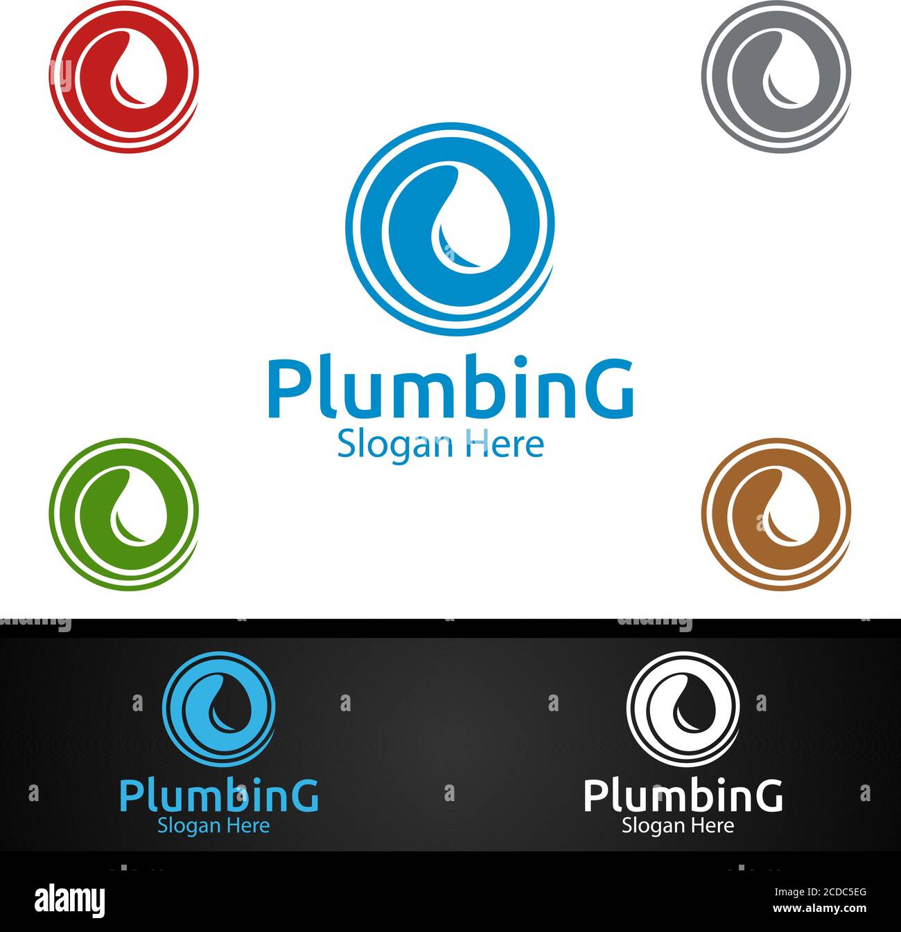 Eco Plumbing Logo with Water and Fix Home Concept Design Stock Vector ...