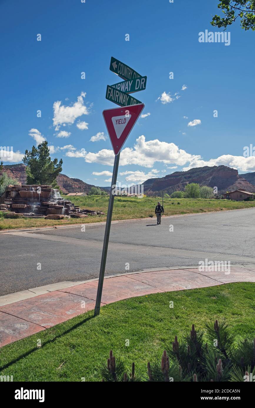 Road sign,. South Utah; landscape; USA Stock Photo - Alamy