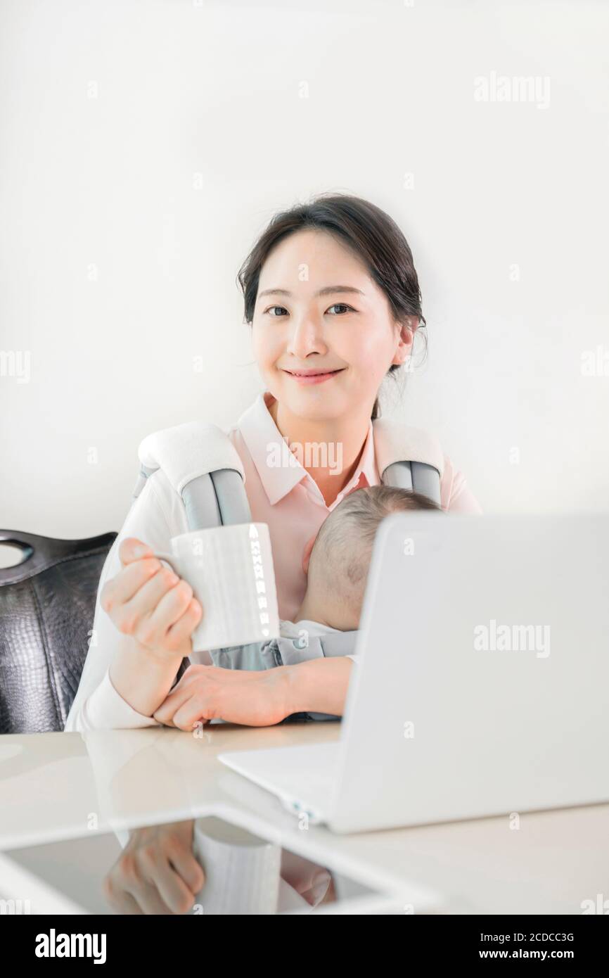 Modern young family concept, young mother and father with newborn 256 ...