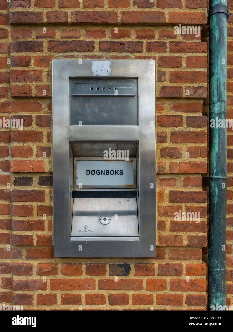 Box for after-hours delivery at Ringkobing Landbobank on a cloudy ...